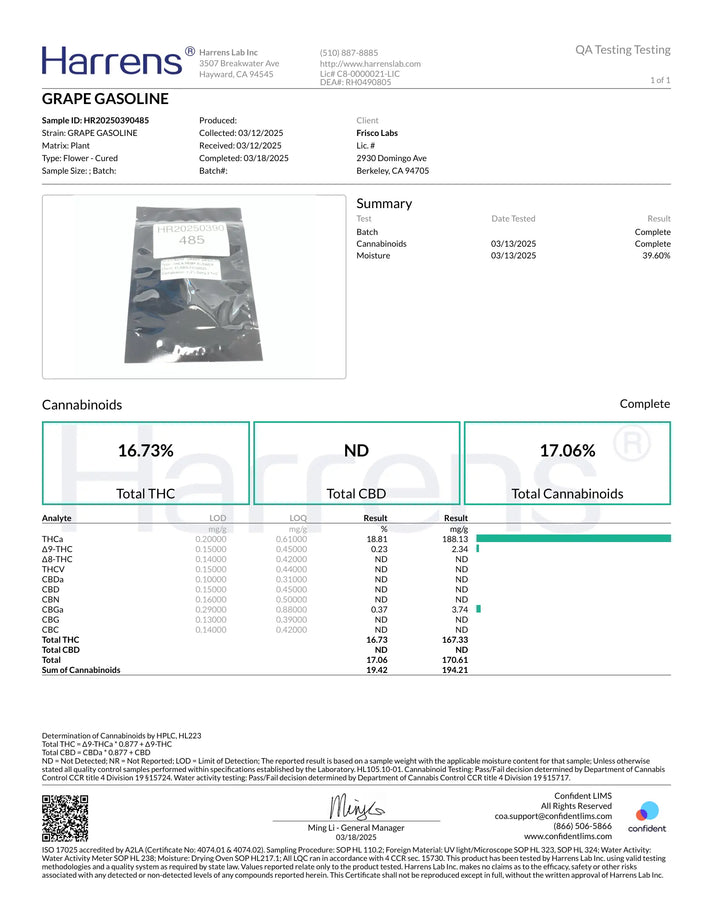 Grape Gasoline - 1 Pound AAA THCA Strain