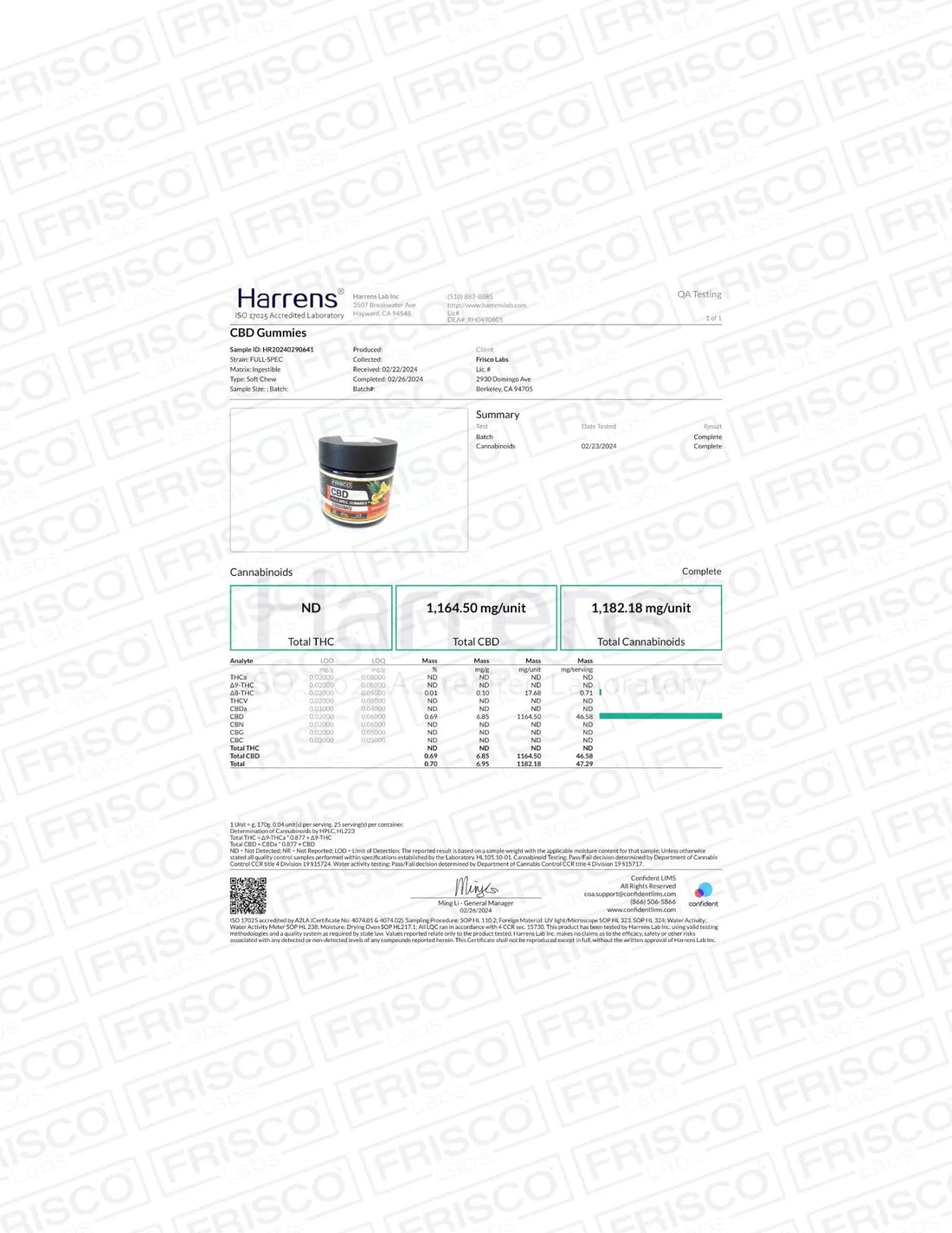 Full Spec. CBD Gummies - 1000mg | 25 Pcs Gummiess - Frisco Labs ...