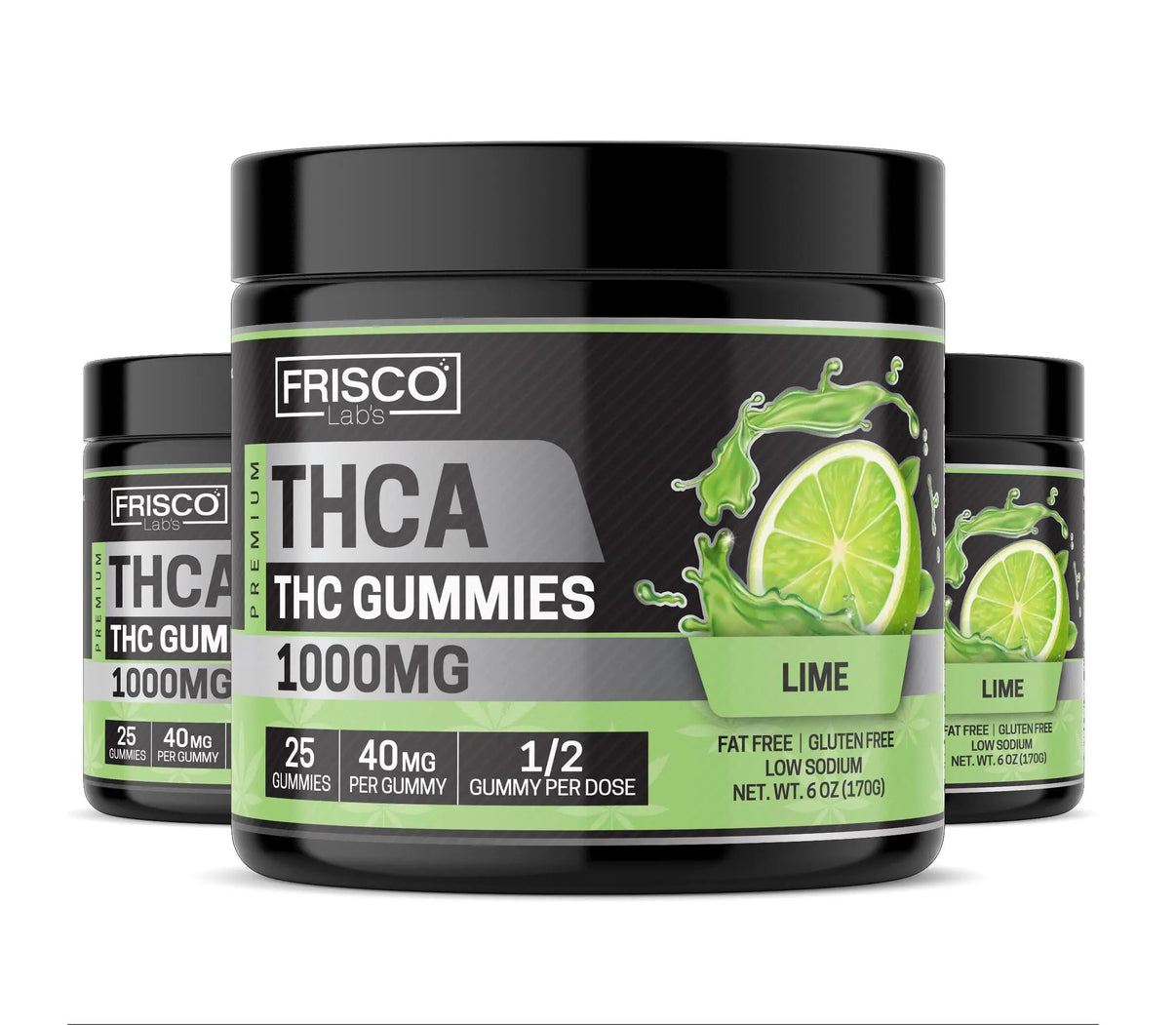 THCA Gummies - Lime Flavor | 1000mg Edibles - Frisco Labs Exclusive